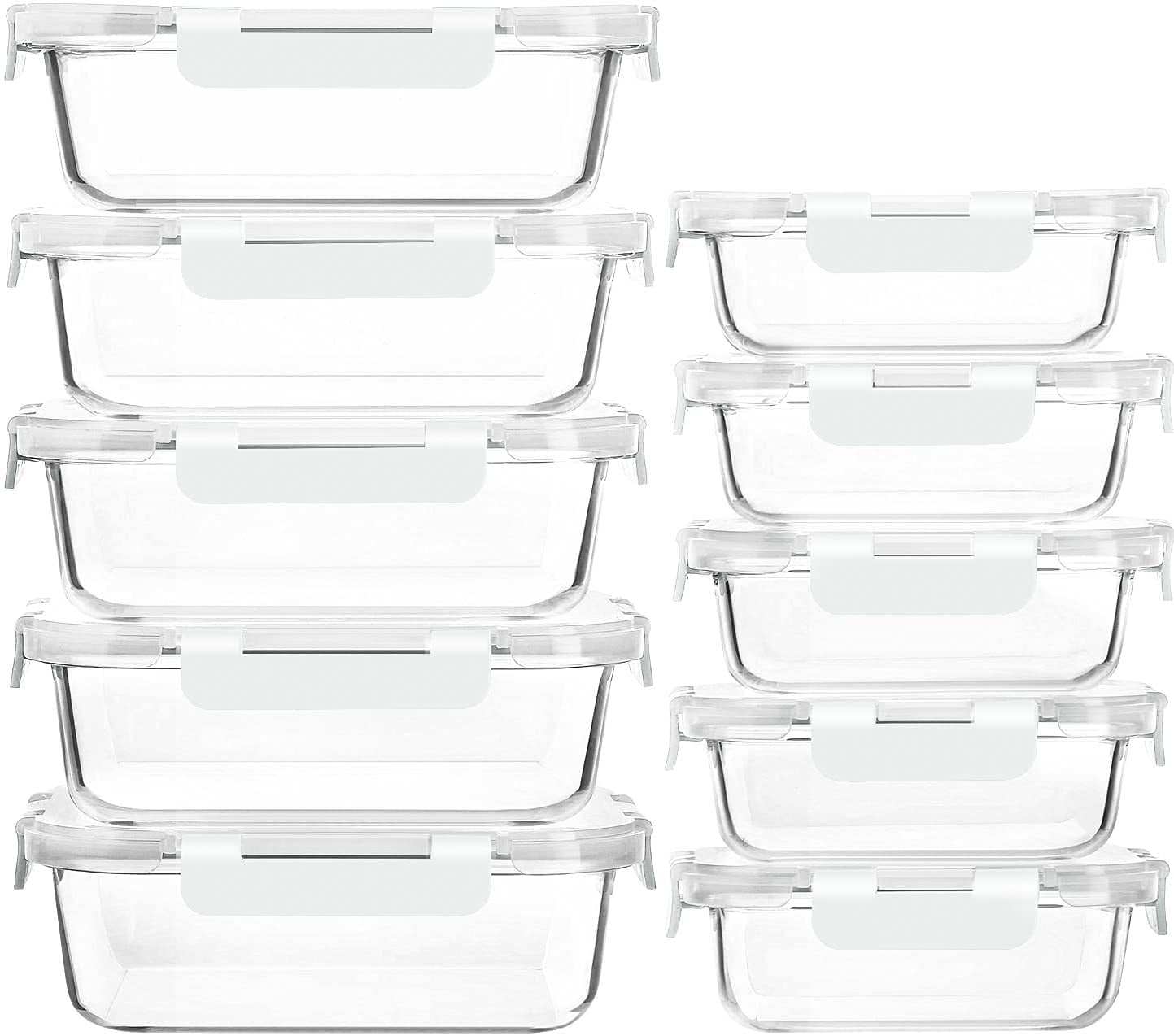 [10-Pack]Glass Meal Prep Containers with Lids- Glass Food Storage ...
