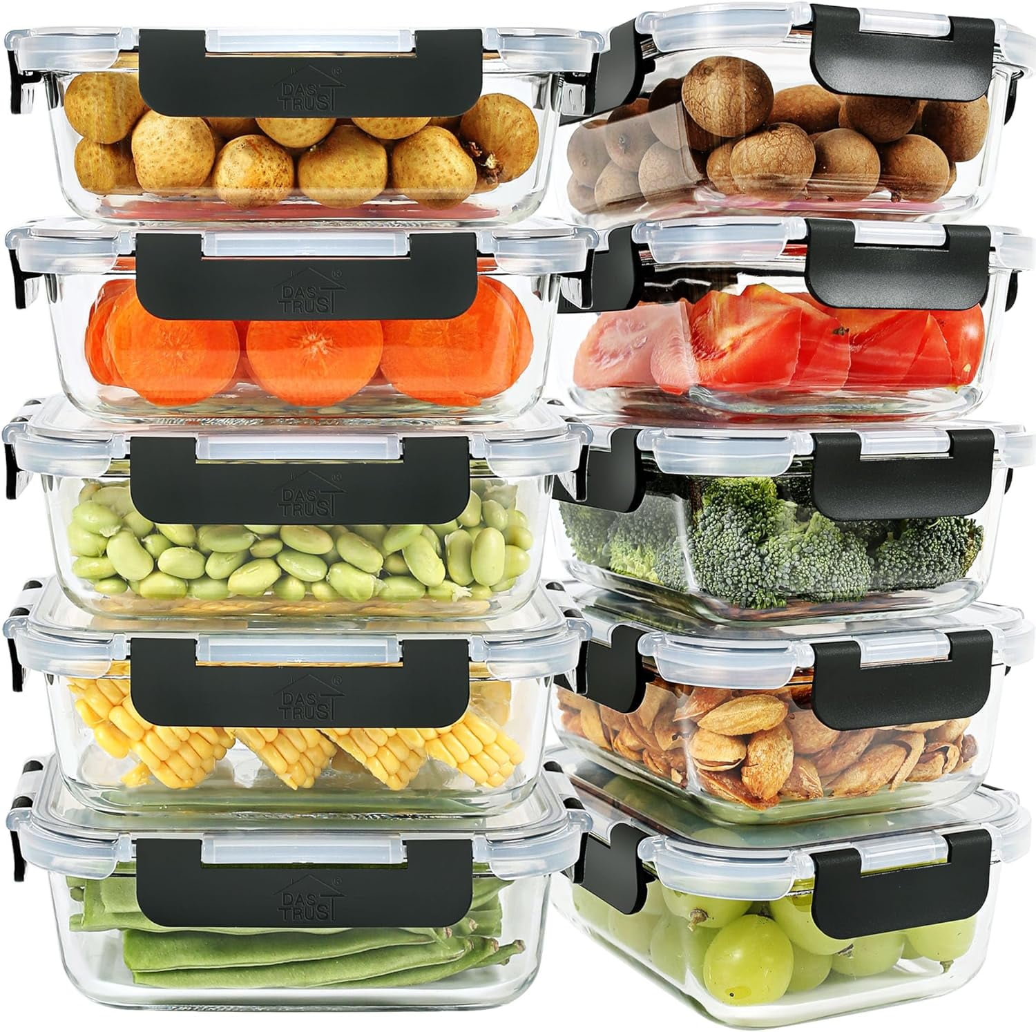 10 Pack Glass Meal Prep Containers Microwave Safe Meal Prep Bowls Food ...