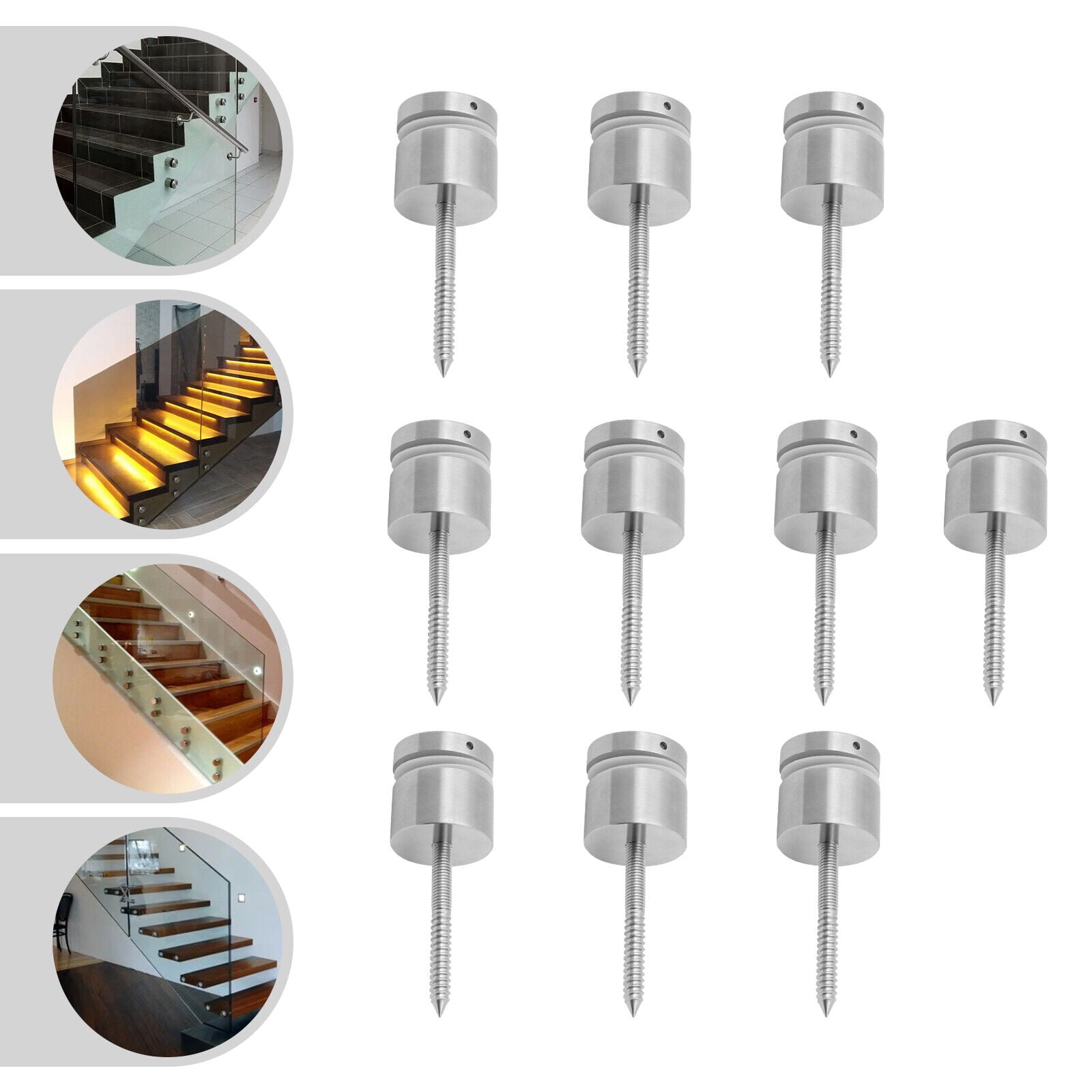 10 Pack Glass Railing Standoff Hardware Railing Standoffs Pins Round ...