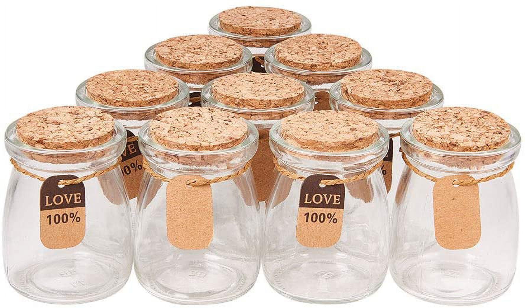 10 Pack Glass Wedding Party Favor Jars with Cork Lids Label Tags and ...
