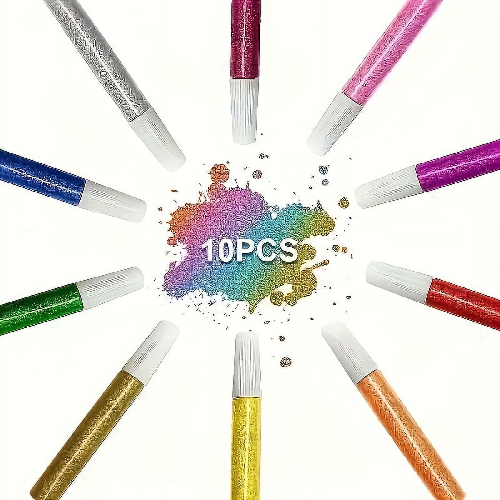 10-Pack Glitter Gel Pens, Ambidextrous Medium Point, Rectangle Washable ...