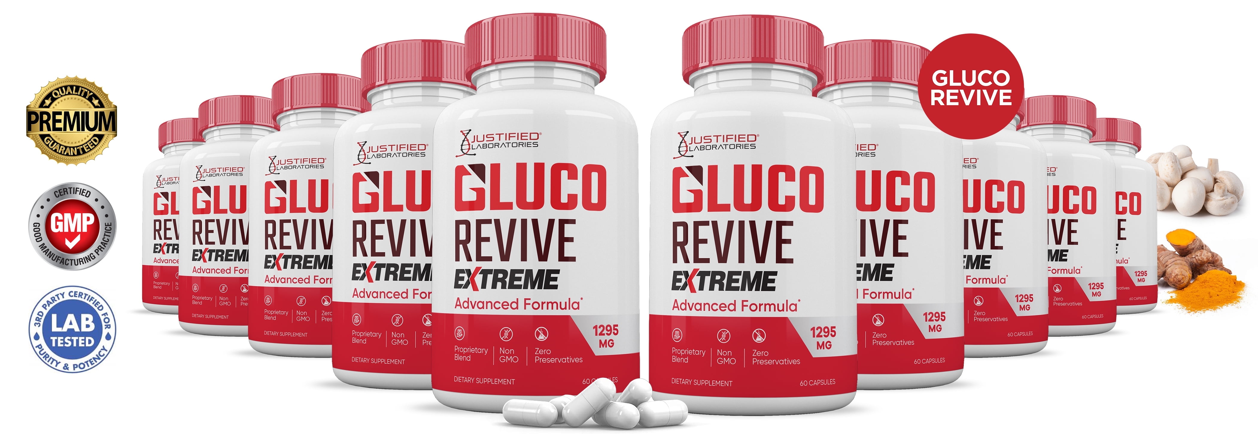 (10 Pack) Gluco Revive Extreme Formula 1295MG Glucorevive Glycogen Support 600 Capsules ...