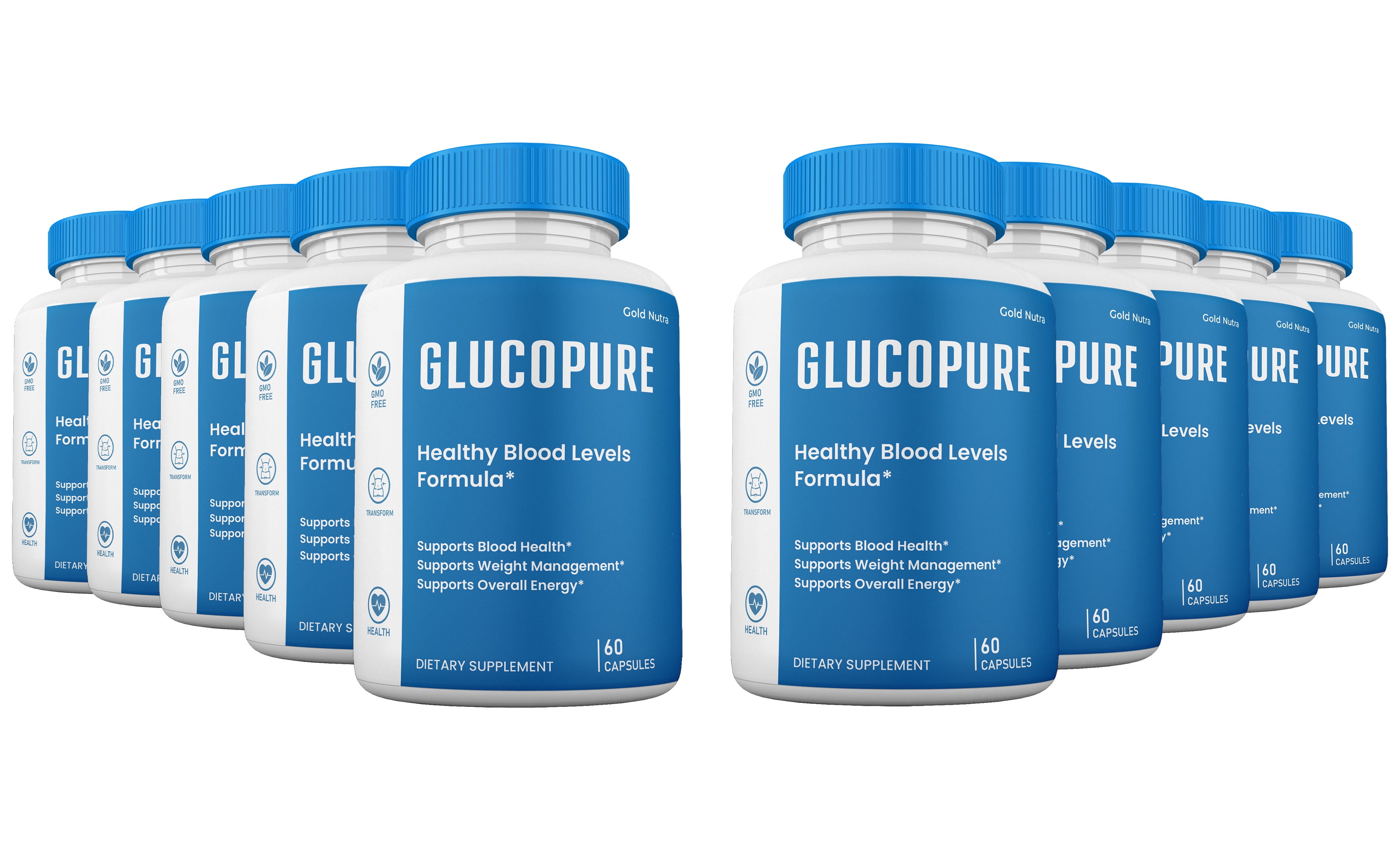 (10 Pack) GlucoPure Capsules Blood Support, GlucoPure Pills, All ...