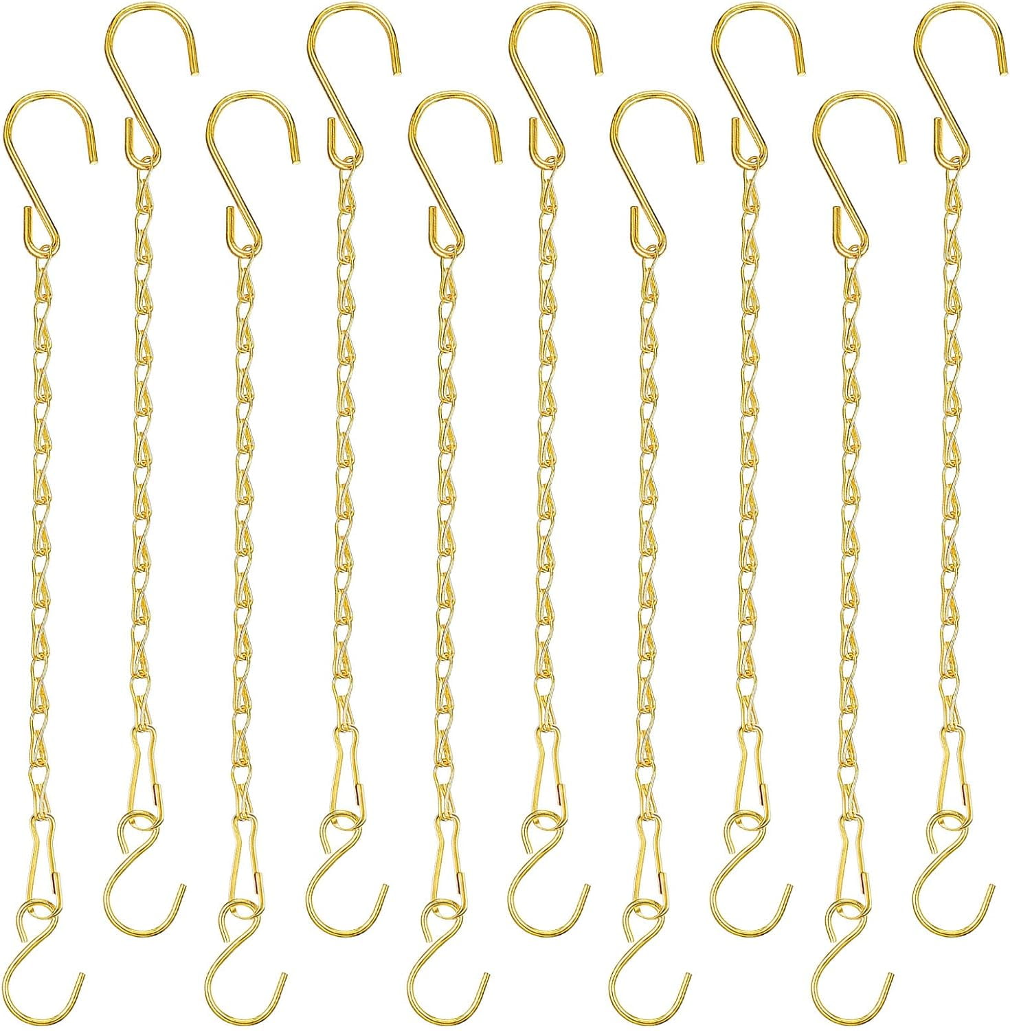 10 Pack Gold Hanging Basket Chain 11 inch Plant Chains with Hooks ...