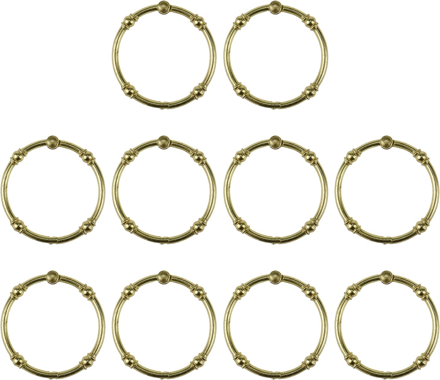 10-Pack Gold Shower Curtain Hooks Rings,Decorative Shower Curtain Hooks ...