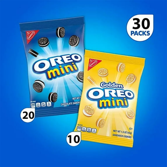 10 Pack Golden Oreo Mini and 20 Pack Oreo Mini Mix Sandwich Cookies | 1 ...