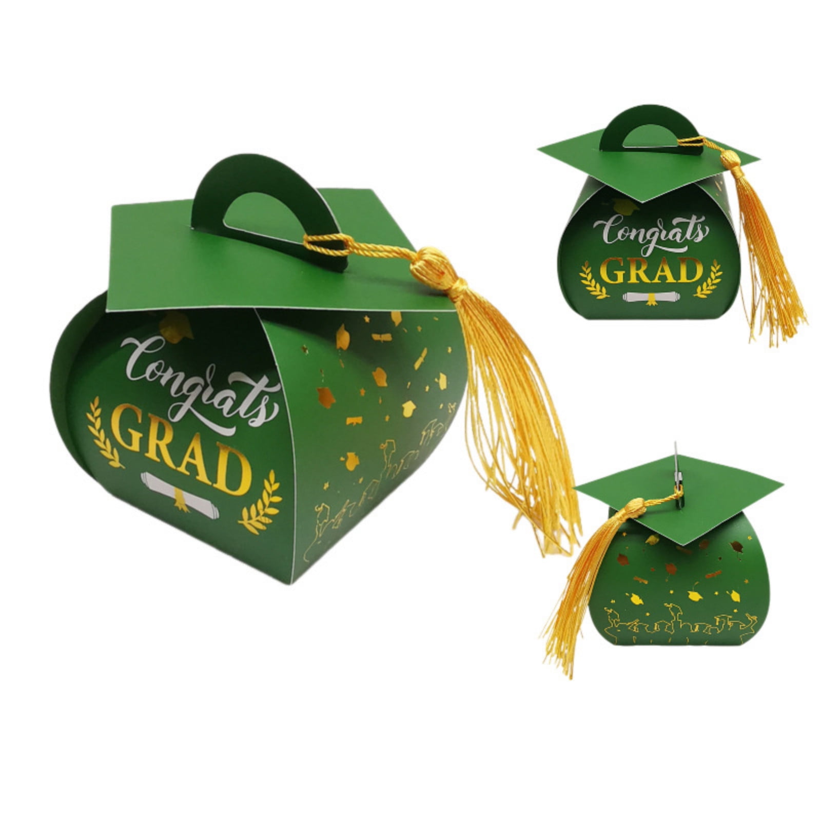 10 Pack Graduation Candy Box with Tassel, 2.16"×2.16"×3.54" Congrats ...