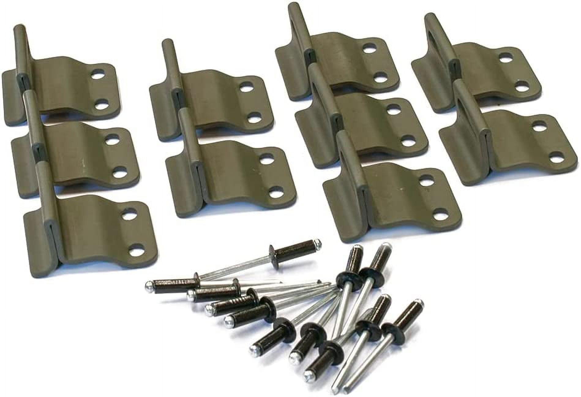 10 Pack, Green, Canvas/ Tarp Tie Down Hook (A), plus Black Rivet kit ...