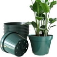 10 Pack Green Plastic Planter Pots, 10 Inch Thick with Multiple ...
