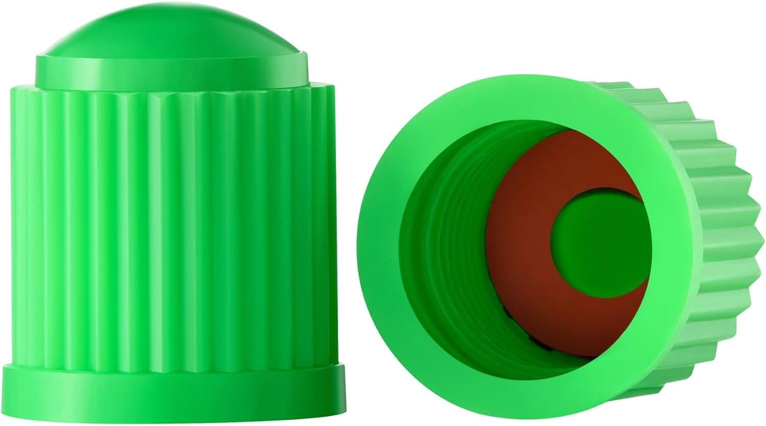 10 Pack Green Plastic Tire Valve Stem Caps with O-Ring Rubber Seal ...