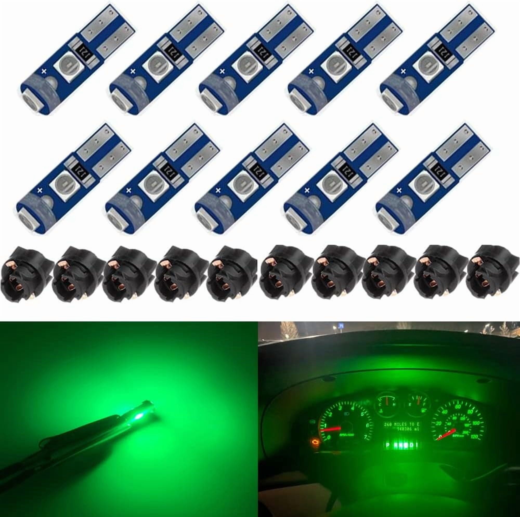 10-Pack Green T5 2721 37 74 Wedge Led Bulb PC74 Twist Sockets ...