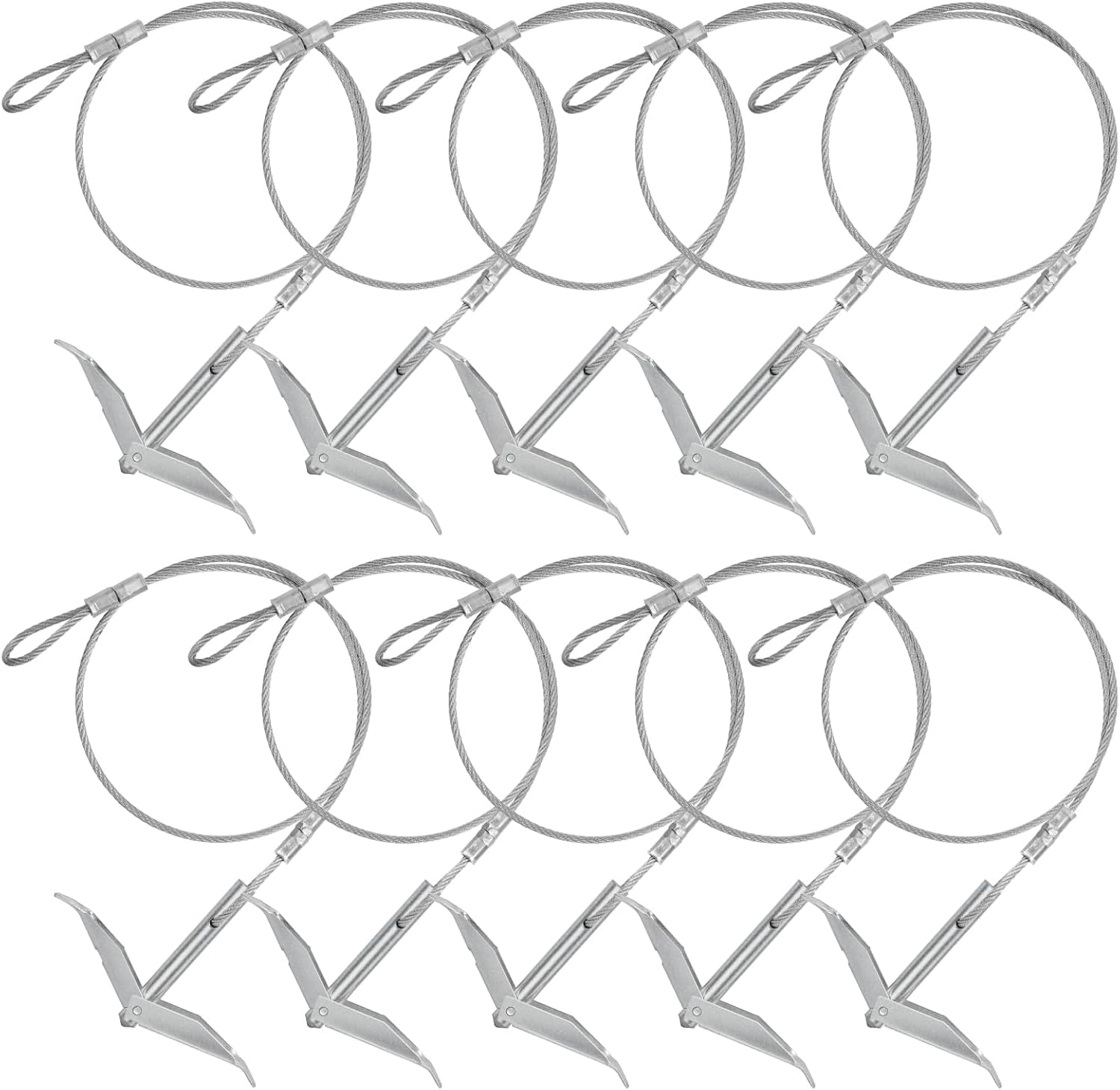 10 Pack Ground Anchors Shed Anchor Kit, Earth Anchor Cable Stakes with ...