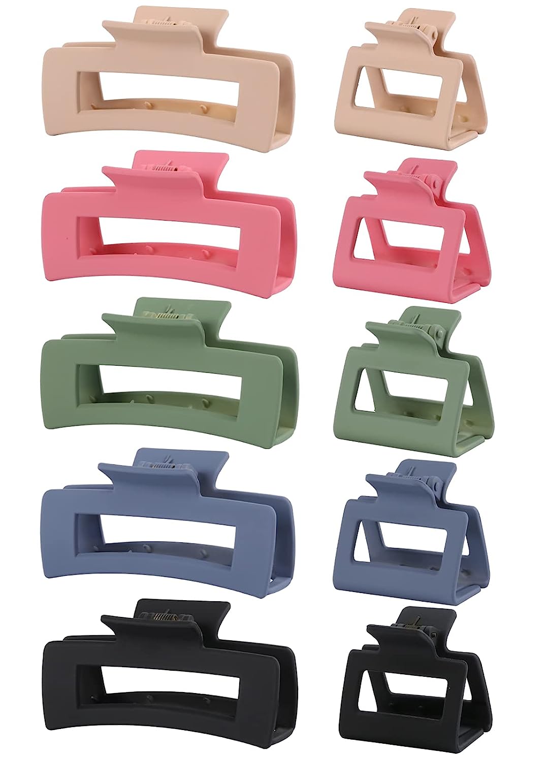 10 Pack Hair Claw Clips, Neutral Hair Clips for Women, Large Claw Clips ...