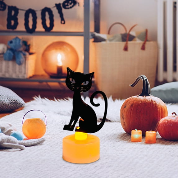 10 Pack Halloween Flameless Candles Bats Battery Operated Tealights Set ...