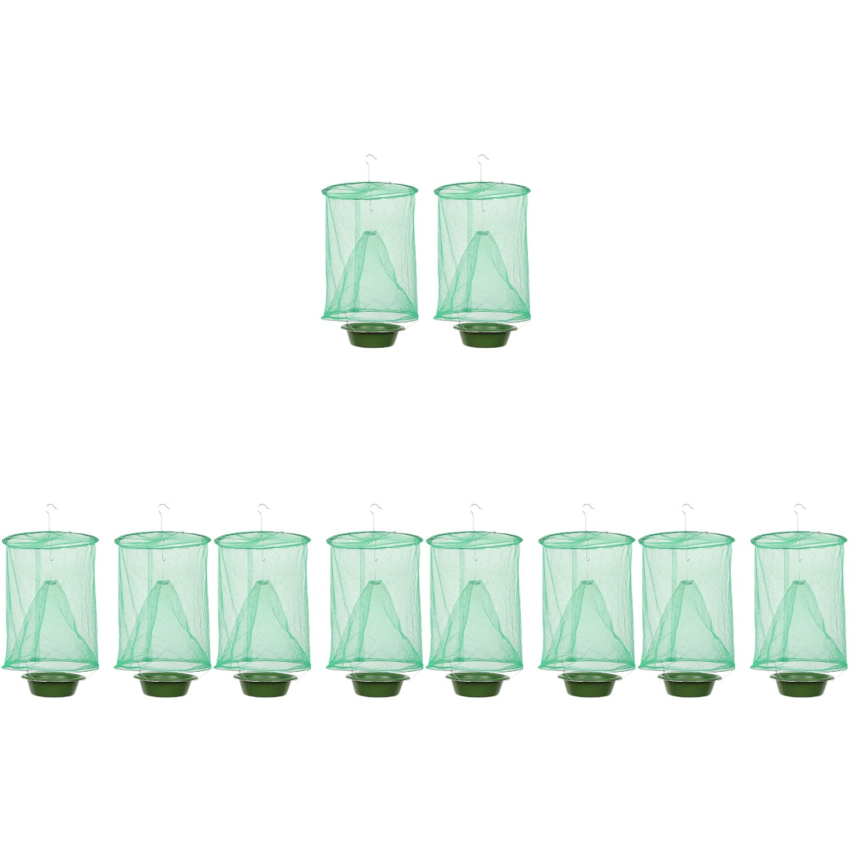 10 Pack Hanging Fly Trap with Bait Tray, Foldable Reusable Net Catcher ...