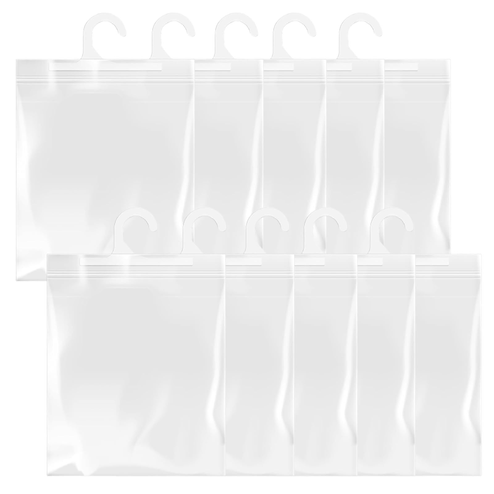 10 Pack Hanging Storage Bags for Headphones - Large Hook Clear Storage ...