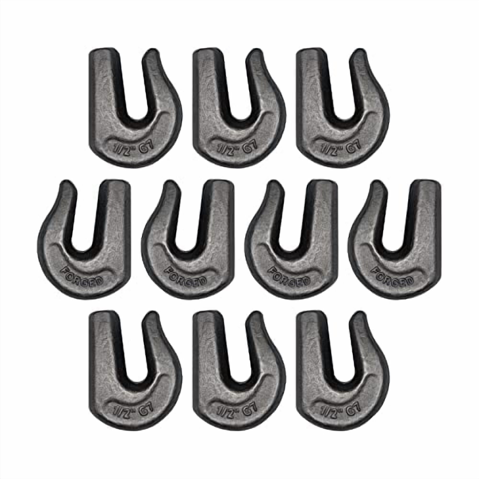 10 Pack Heavy Duty 1/2" Weld On Grab Hook, Grade 70 Clevis Chain Hook ...