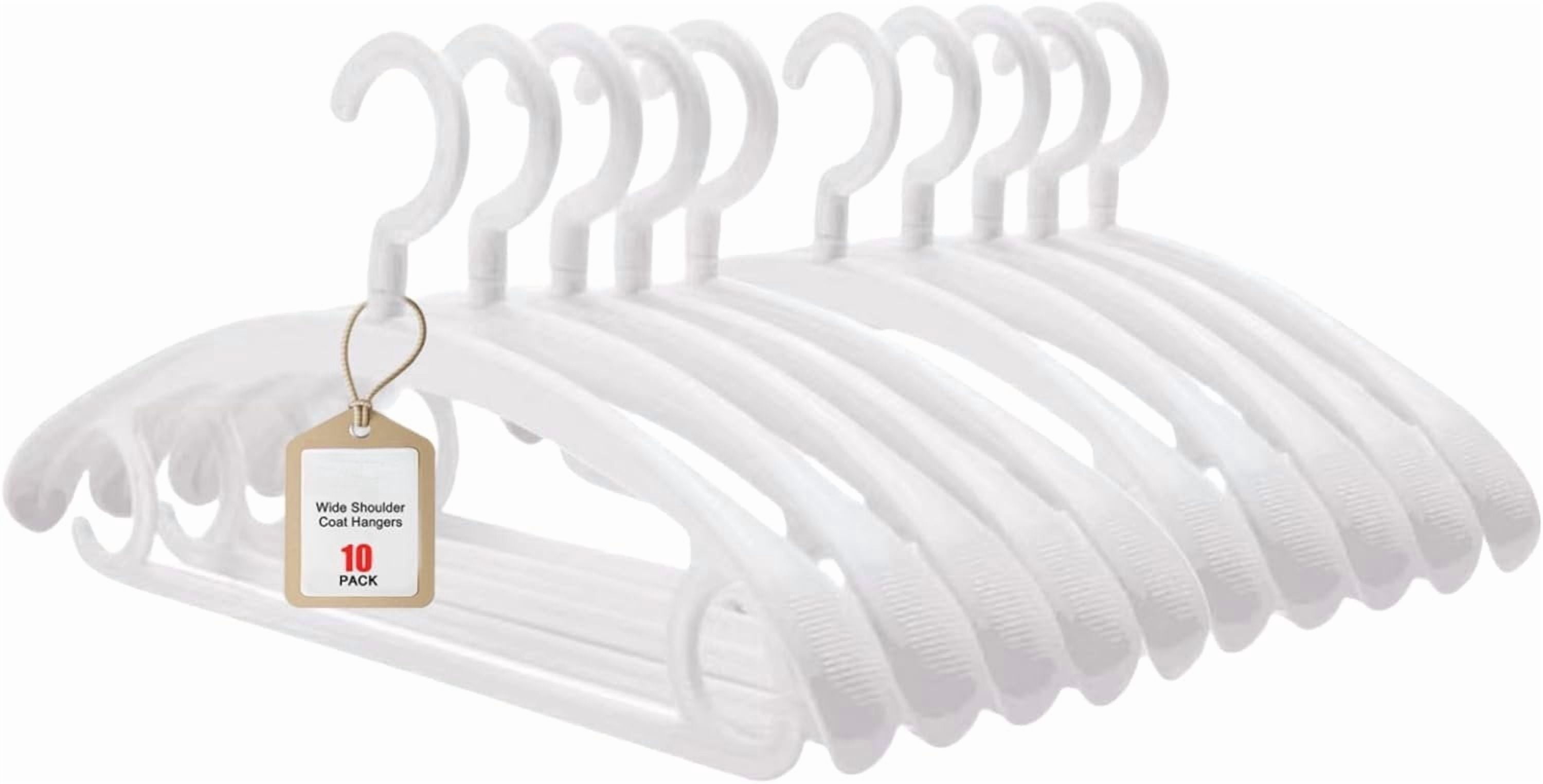 10 Pack Heavy Duty Coat Hangers 25lb Load Capacity Swivel Suit Clothes ...