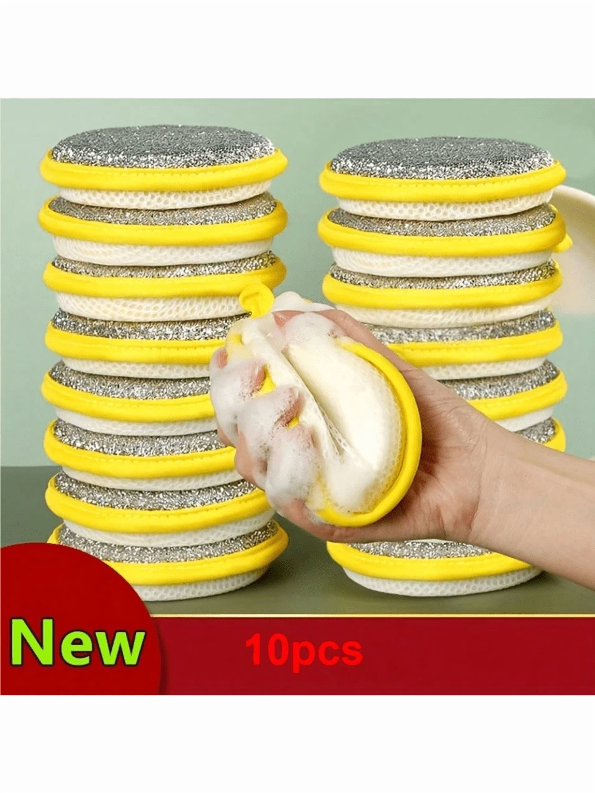 10 Pack Heavy Duty Double Sided Kitchen Sponges, Multi-Purpose Non ...