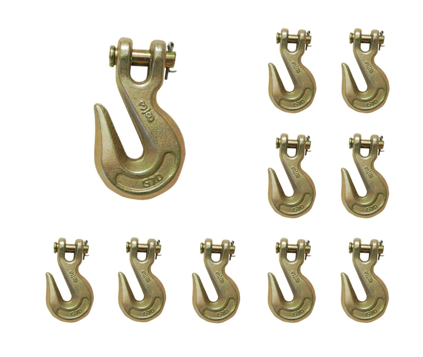 10 Pack Heavy Duty G70 3/8" Clevis Grab Hook Flatbed Truck Trailer ...