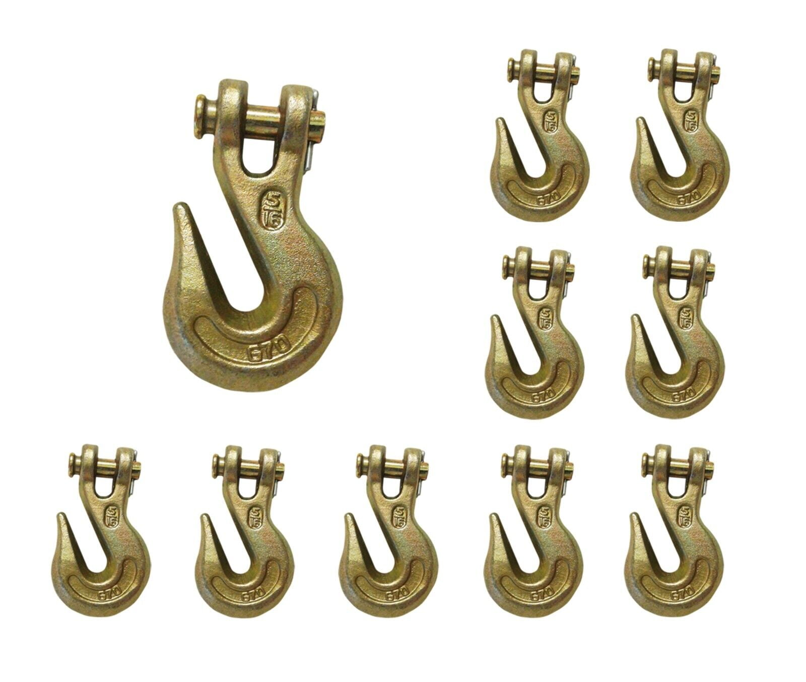 Free Shipping! 10 Pack Heavy Duty G70 5/16" Clevis Grab Hook Flatbed Truck Trailer Transport Tow ...