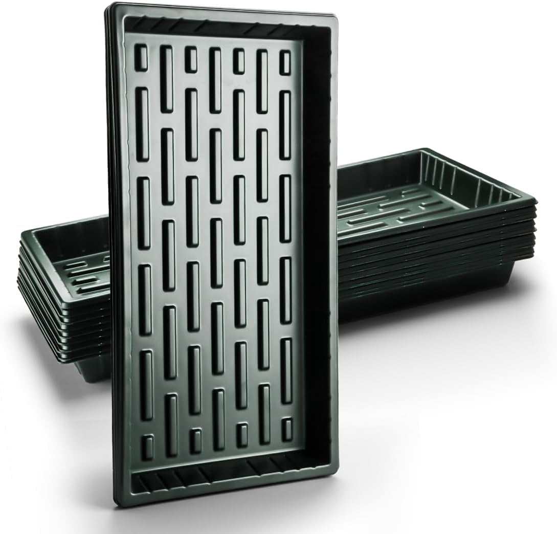 10 Pack Heavy Duty No Hole 1.6 Inch Deep Shallow Nursery Flats ...