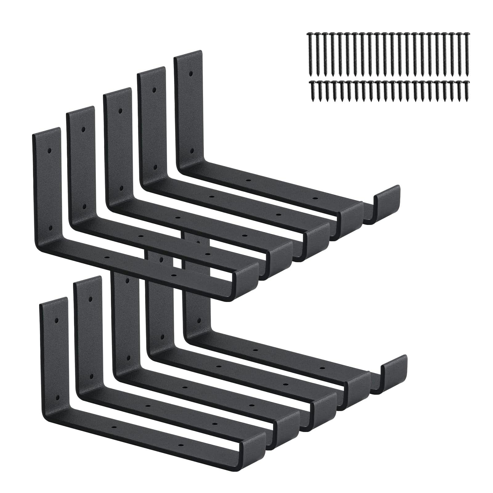 10 Pack Heavy Duty J Shelf Brackets with Lip, 9 Inch Wall Mounted ...