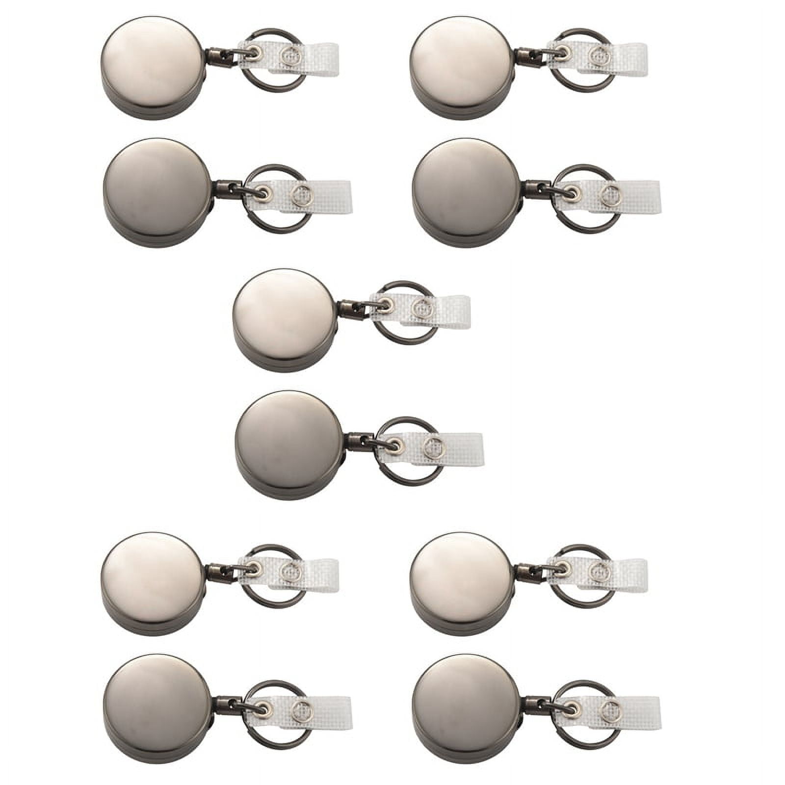 10 Pack Heavy Duty Retractable Badge Holder Reel,Metal ID Badge Holder ...