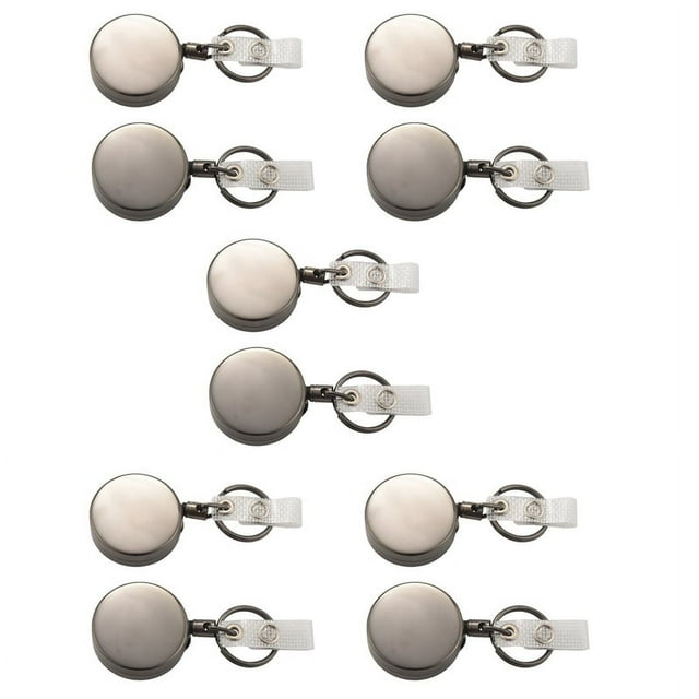 10 Pack Heavy Duty Retractable Badge Holder Reel,Metal ID Badge Holder ...