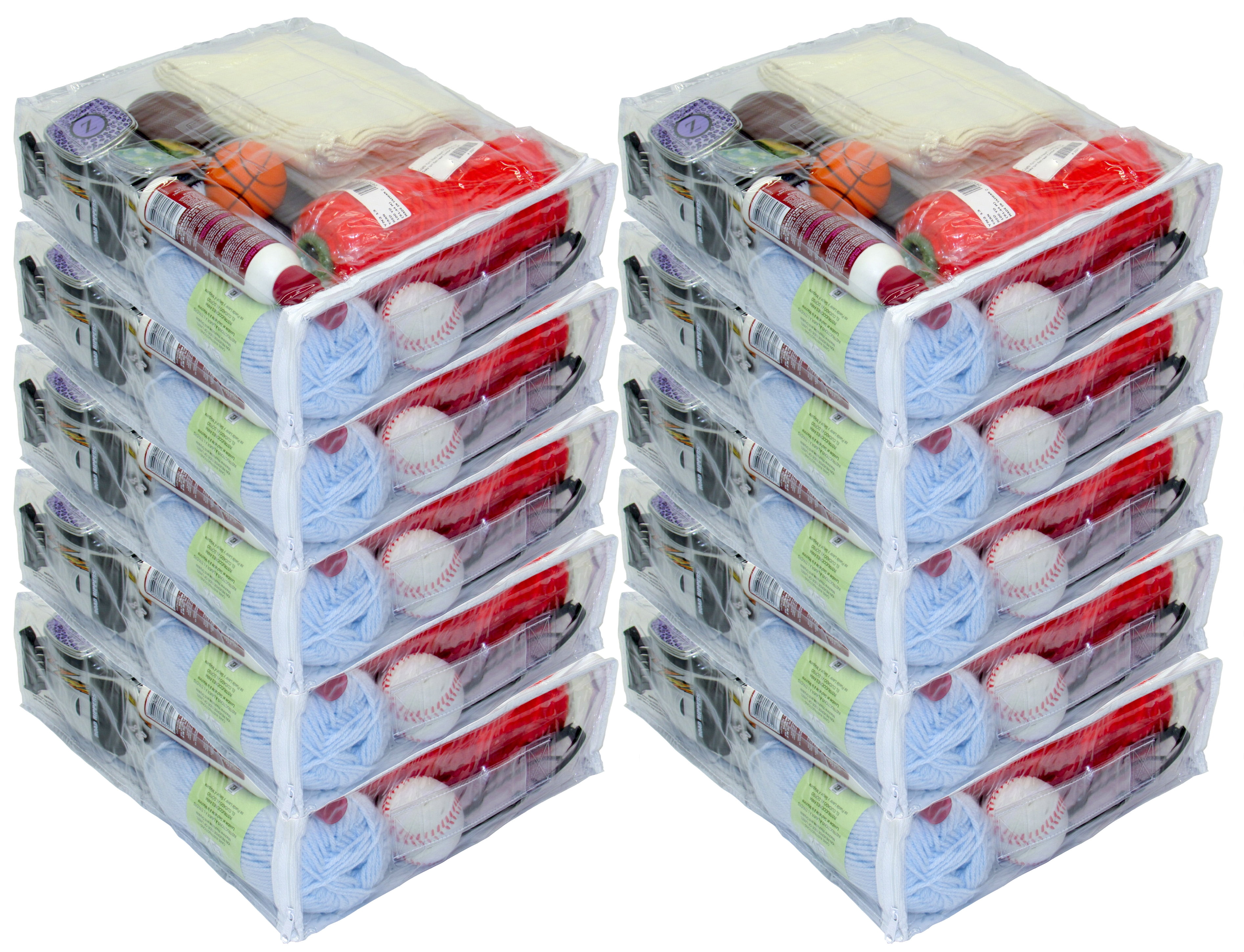 10-Pack Heavy Duty Vinyl Zip Storage Bags, Clear, 12"x15"x4" for ...
