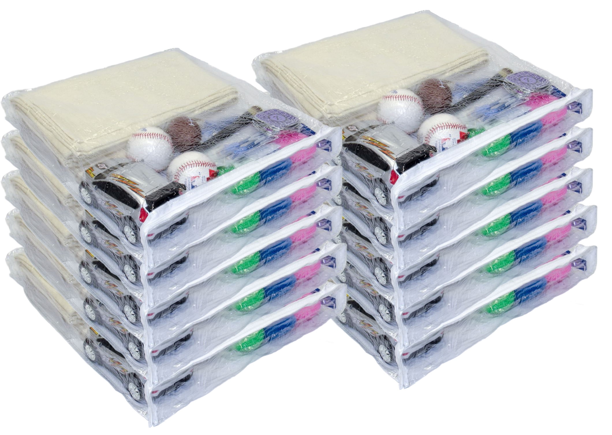 10-Pack Heavy Duty Vinyl Zippered Closet Square Storage Bags (Clear ...