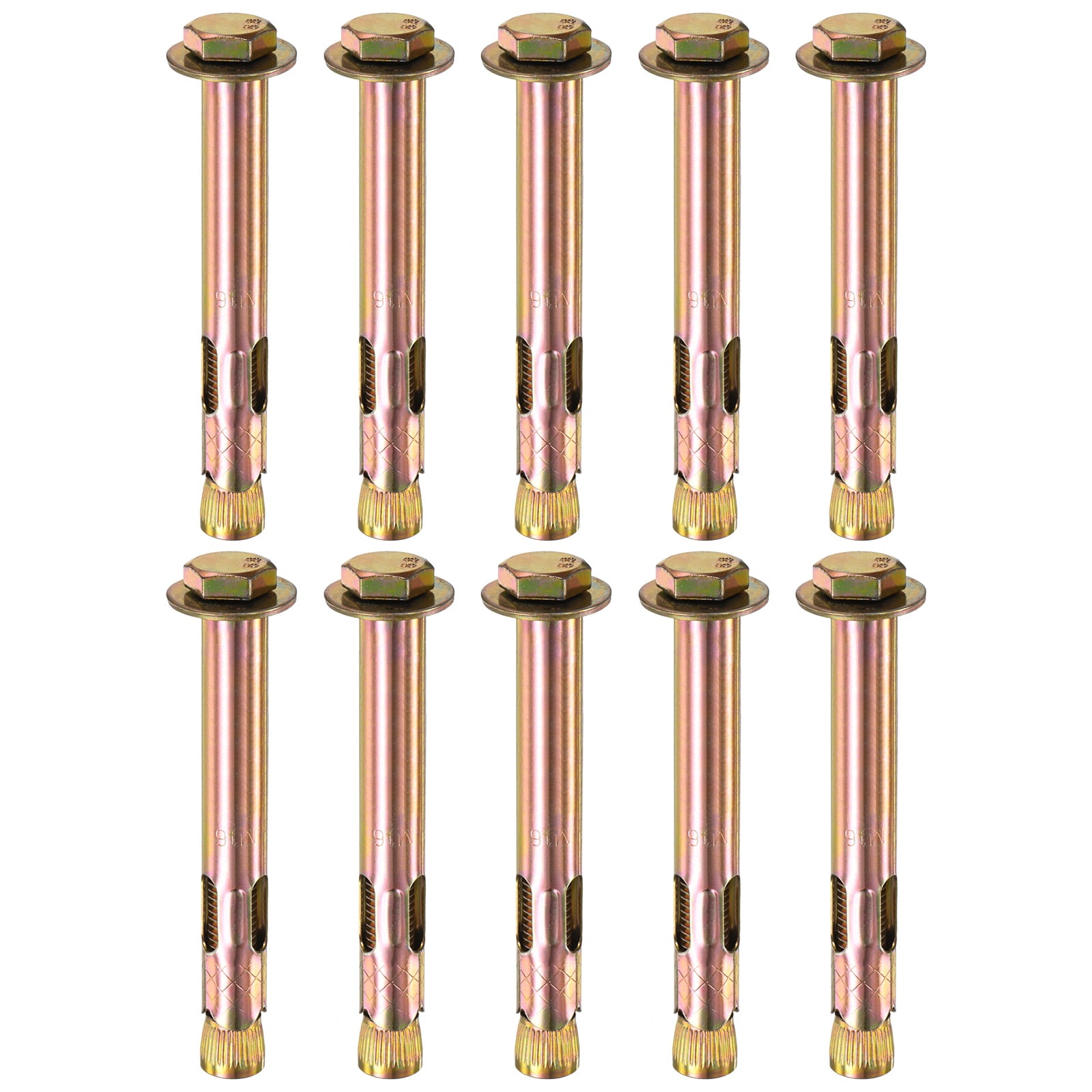 10-Pack Hex Expansion Bolt, M12x120mm Colored Galvanized Iron-Carbon ...