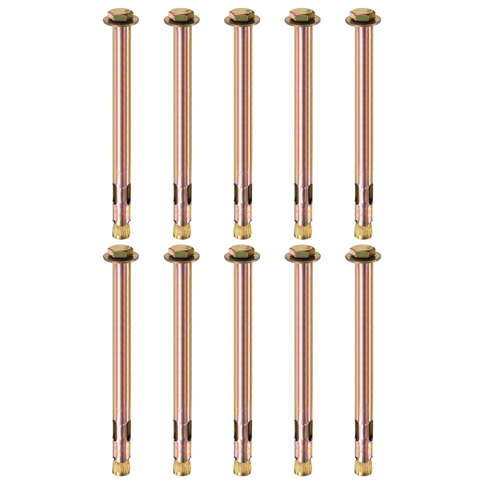 10-Pack Hex Expansion Bolt, M12x200mm Colored Galvanized Iron-Carbon ...