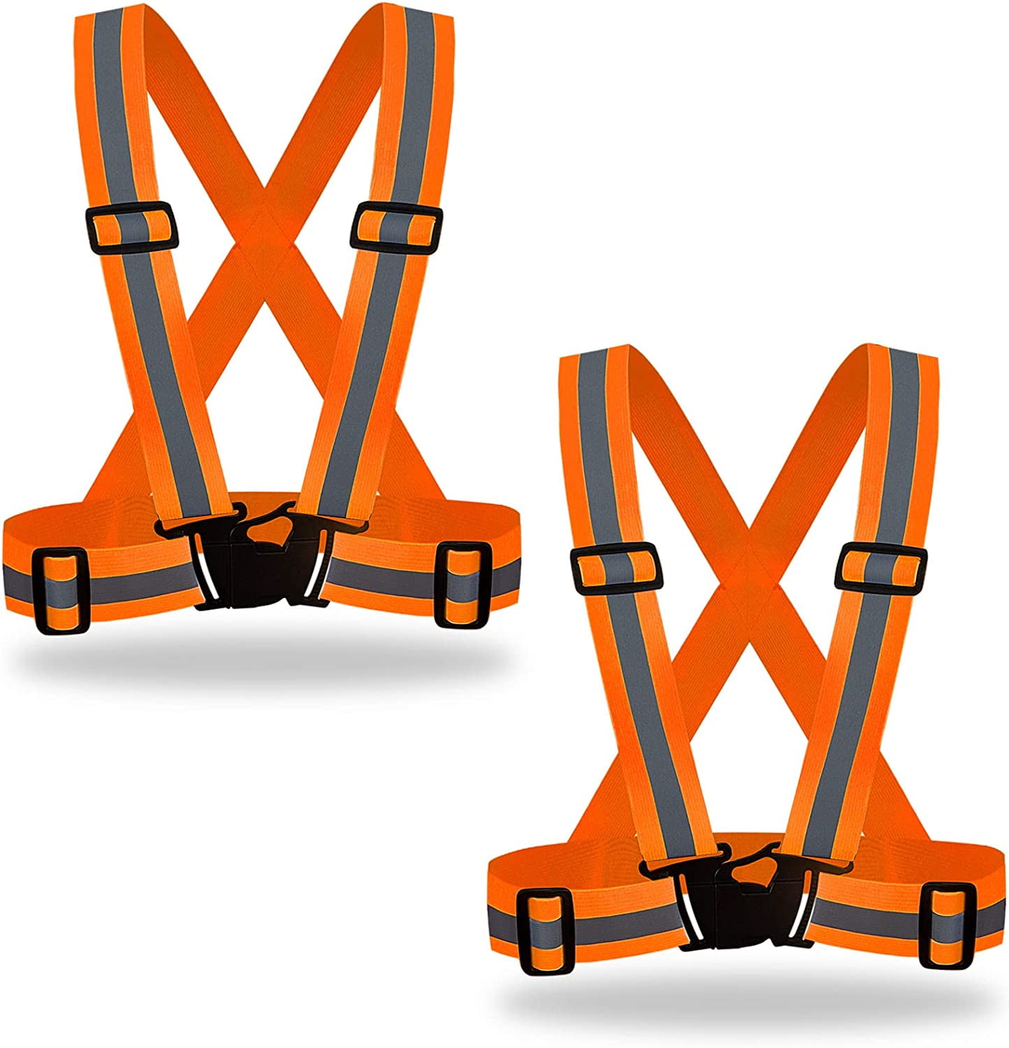 10 Pack Hi Vis Safety Vests - Adjustable Bright Neon Color High ...