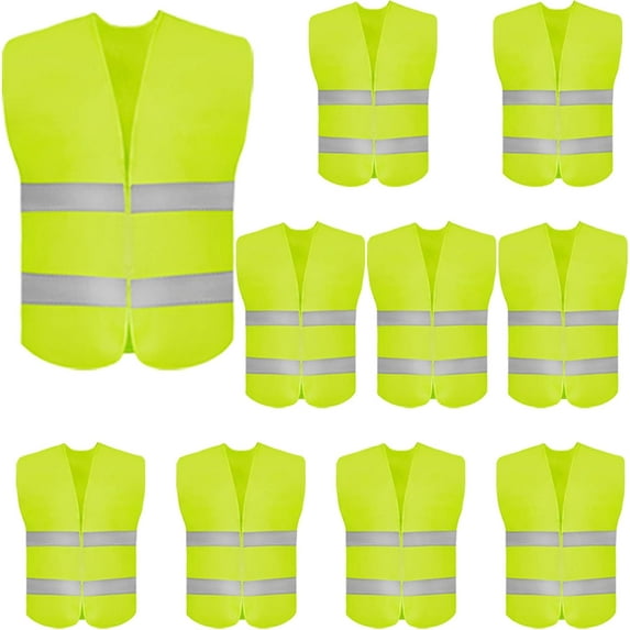 10 Pack High Visibility Safety Vest for Traffic Work, Running, Surveyor ...