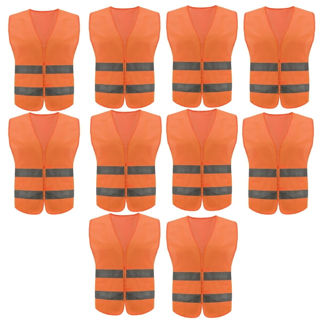 10 Pack High Visibility Safety Vest for Traffic Work, Running, Surveyor ...