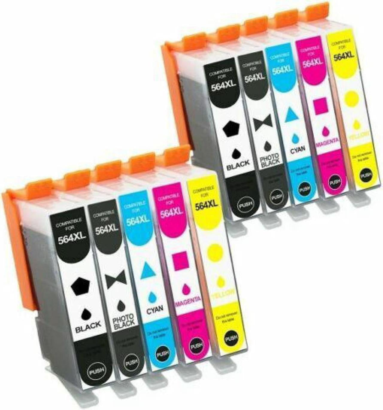 10 Pack High-Yield Black Photo-Black Cyan Magenta Yellow Ink Cartridge ...