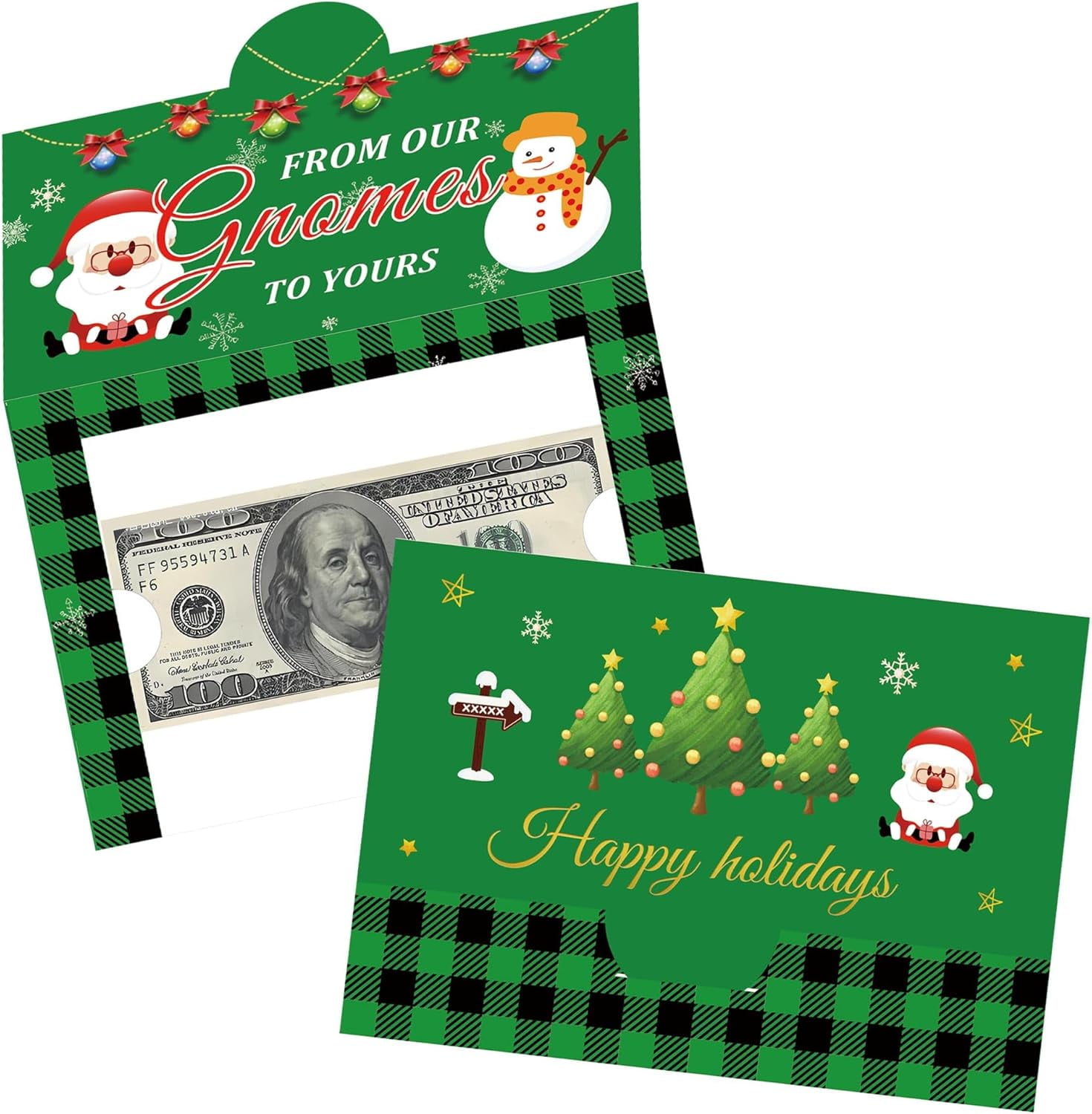 10 Pack Holiday Christmas Party Money and Gift Card Holders Birthday ...