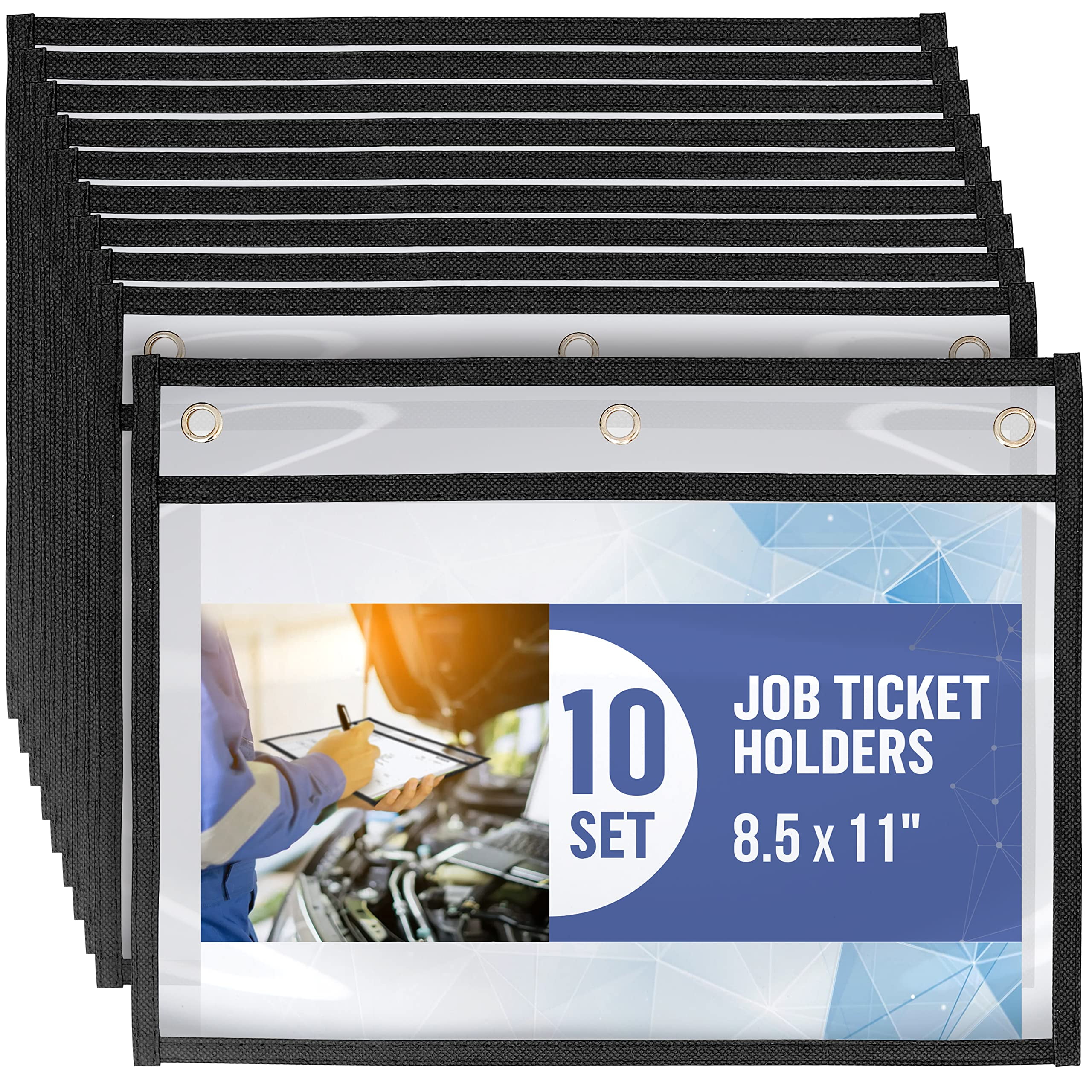 10 Pack Horizontal Job Ticket Holders 8.5x11 - Landscape Shop Ticket ...
