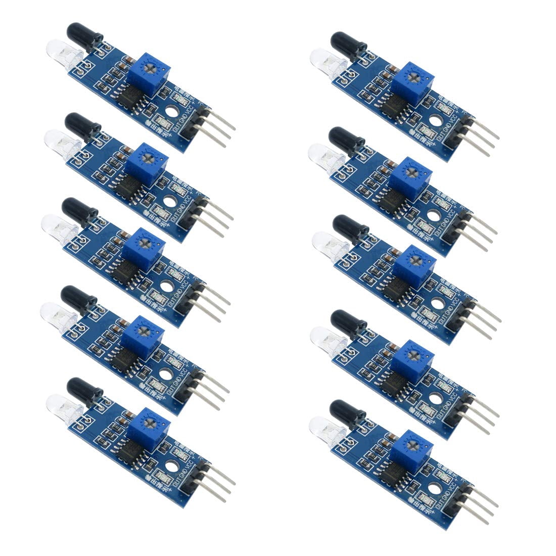 10 Pack IR Infrared Obstacle Avoidance Sensor Module for Arduino Smart ...