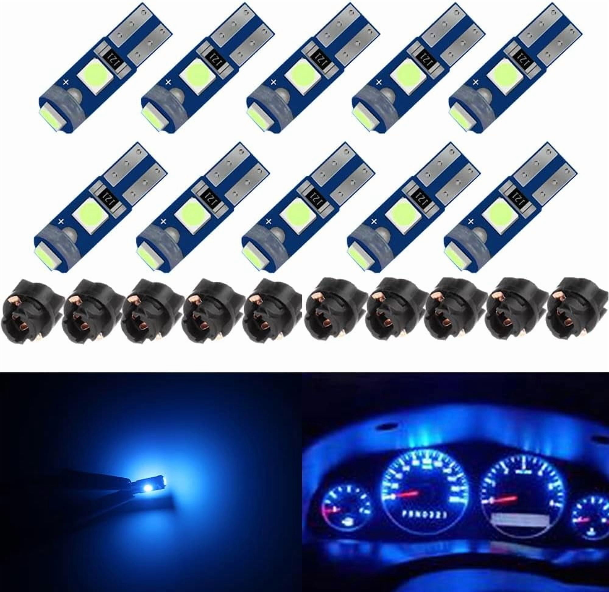 10-Pack Ice Blue T5 2721 37 74 Wedge Led Bulb PC74 Twist Sockets ...