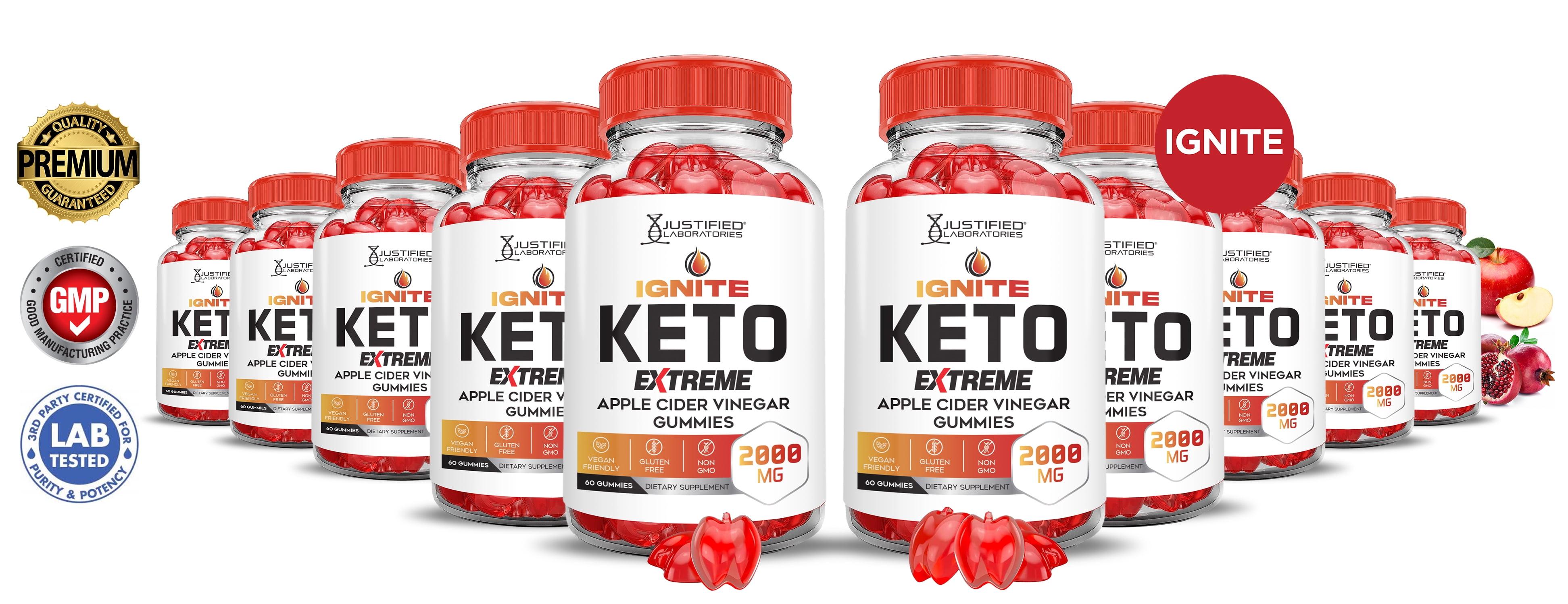 (10 Pack) Ignite Keto Extreme ACV Gummies 2000mg Dietary Supplement 600 ...