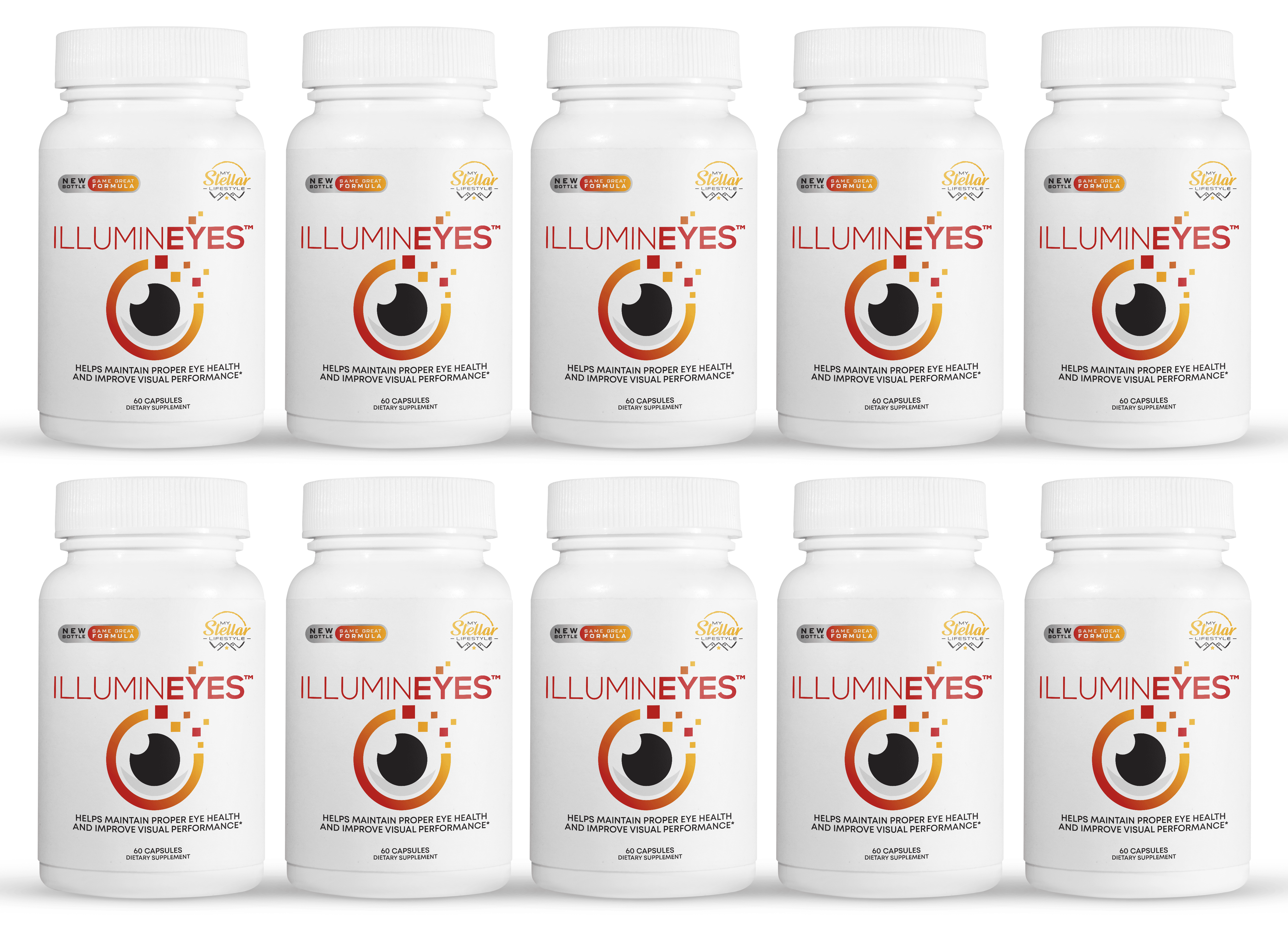 10 Pack Illumineyes, helps maintain eye health & improve visual performance-60 Capsules x10 ...