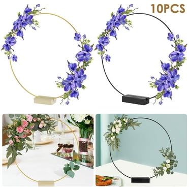 12 Pack Floral Hoop with Stand and LED Fairy Lights 16 Inch Metal Rings ...