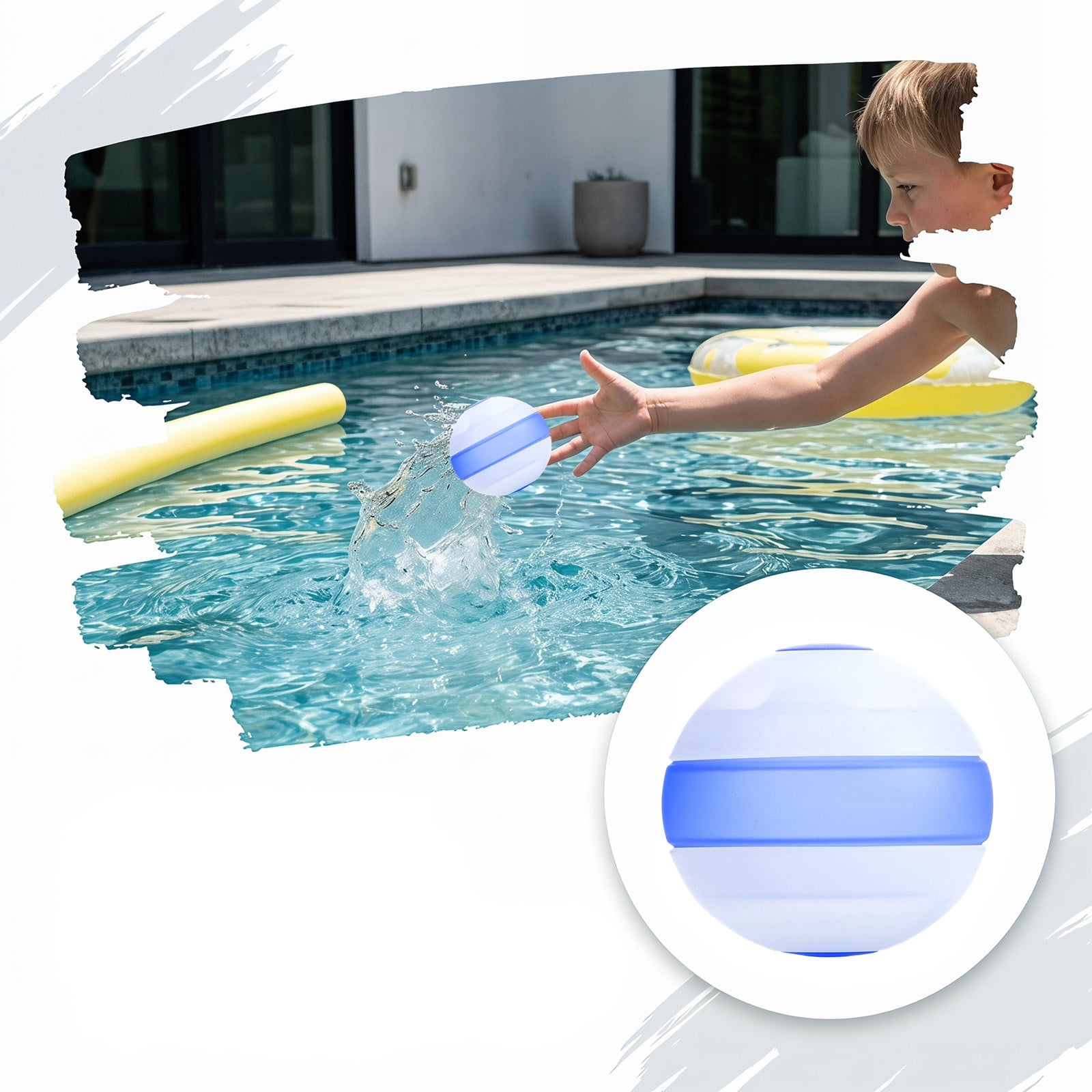 10 Pack Inflatable Double-Opening Silicone Water Ball For Outdoor Pools ...