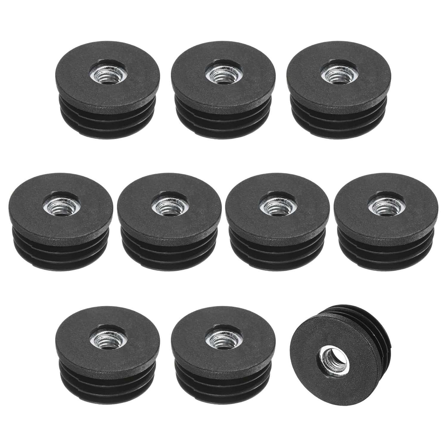 10-Pack Inserts for Round Tubes with M8 Thread, 1.26" (32mm) OD Plastic ...