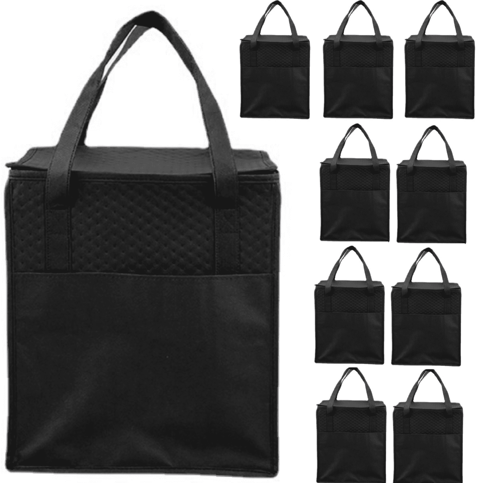 Sentryse 10-Pack Insulated Reusable Grocery Bag with Zippered Top ...