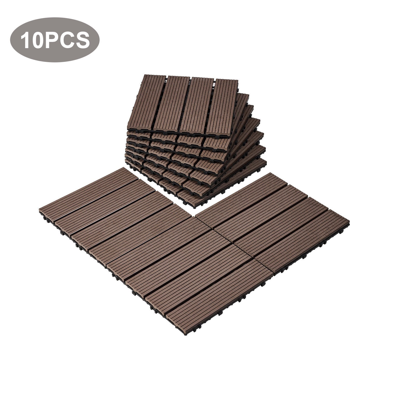 10 Pack Interlocking Deck Tiles 12"x12" Waterproof Outdoor Flooring All ...