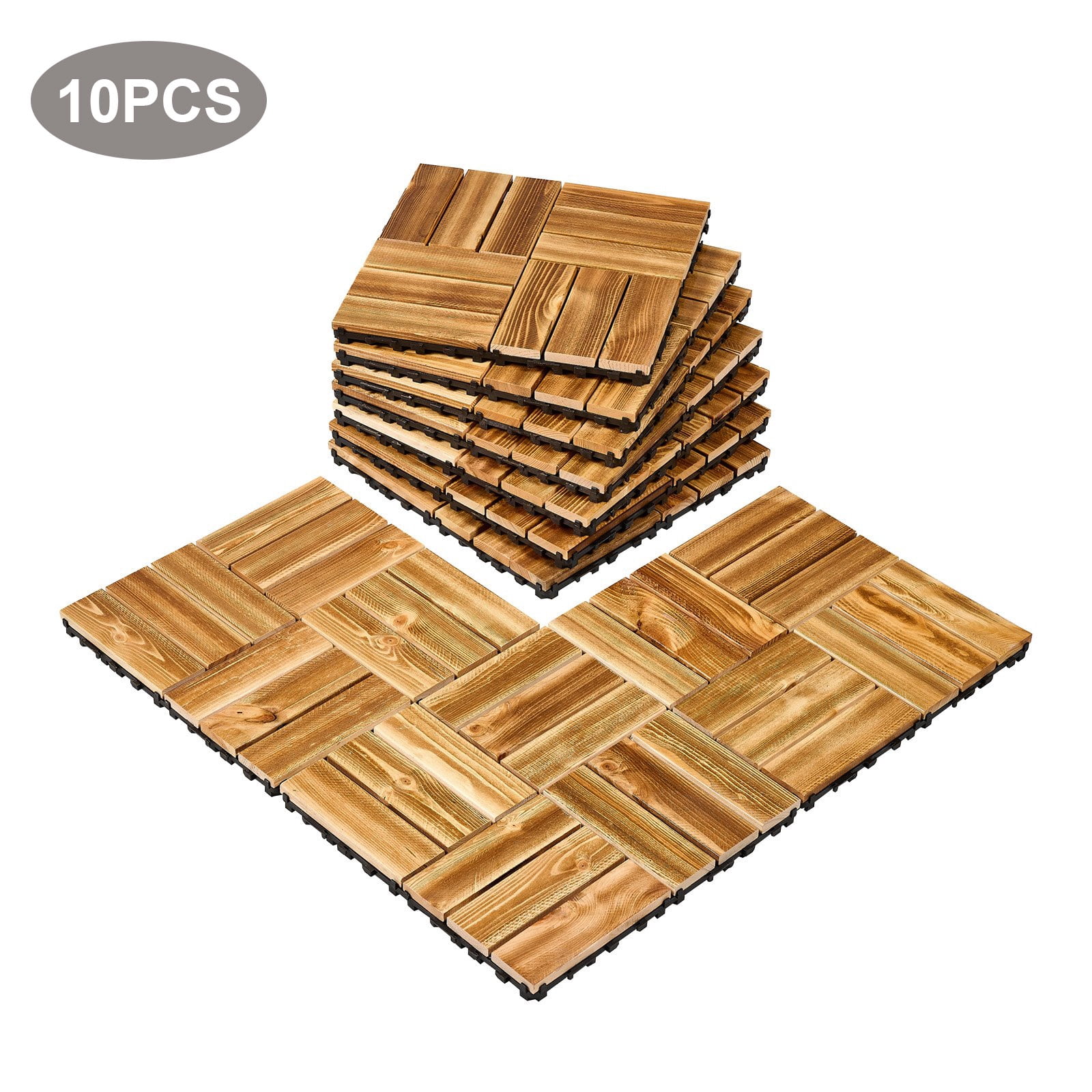 10 Pack Interlocking Deck Tiles 12"x12" Waterproof Outdoor Flooring All ...
