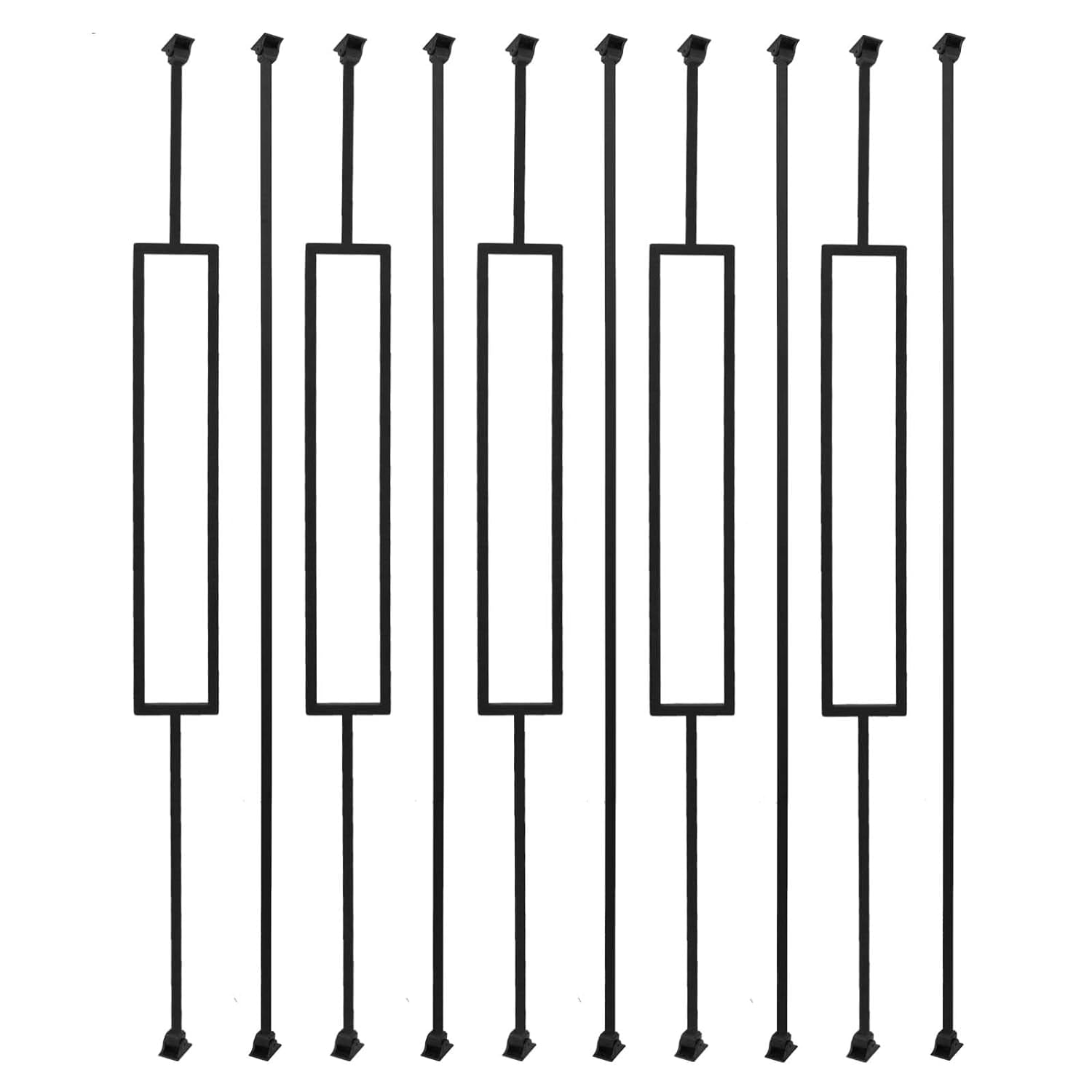 10 Pack Iron Balusters Staircase Rectangular Hollow Stair Spindles ...